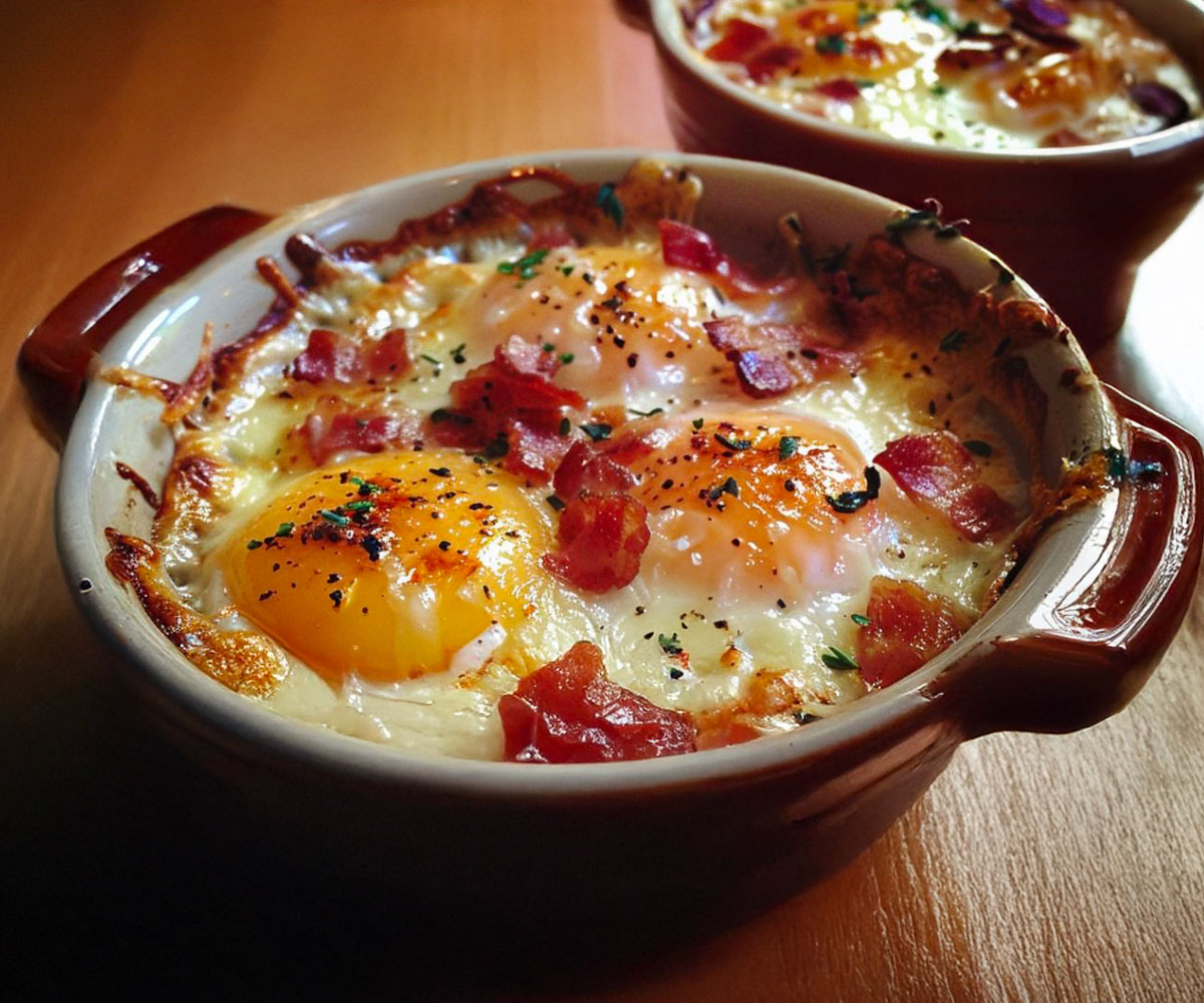 Œufs Cocotte aux Lardons Fondants 🥓🍳 – Cuisine